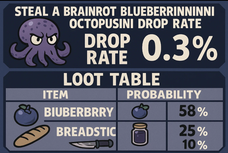 Steal A Brainrot Blueberrinni Octopusini Drop Rate and Loot Table ...